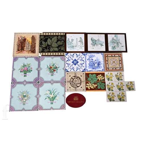 A collection of Mintons and Minton Hollins dust pressed tiles ...