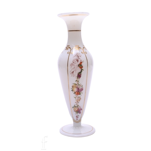 A 19th Century George Bacchus & Sons opal glass vase, of slender ...
