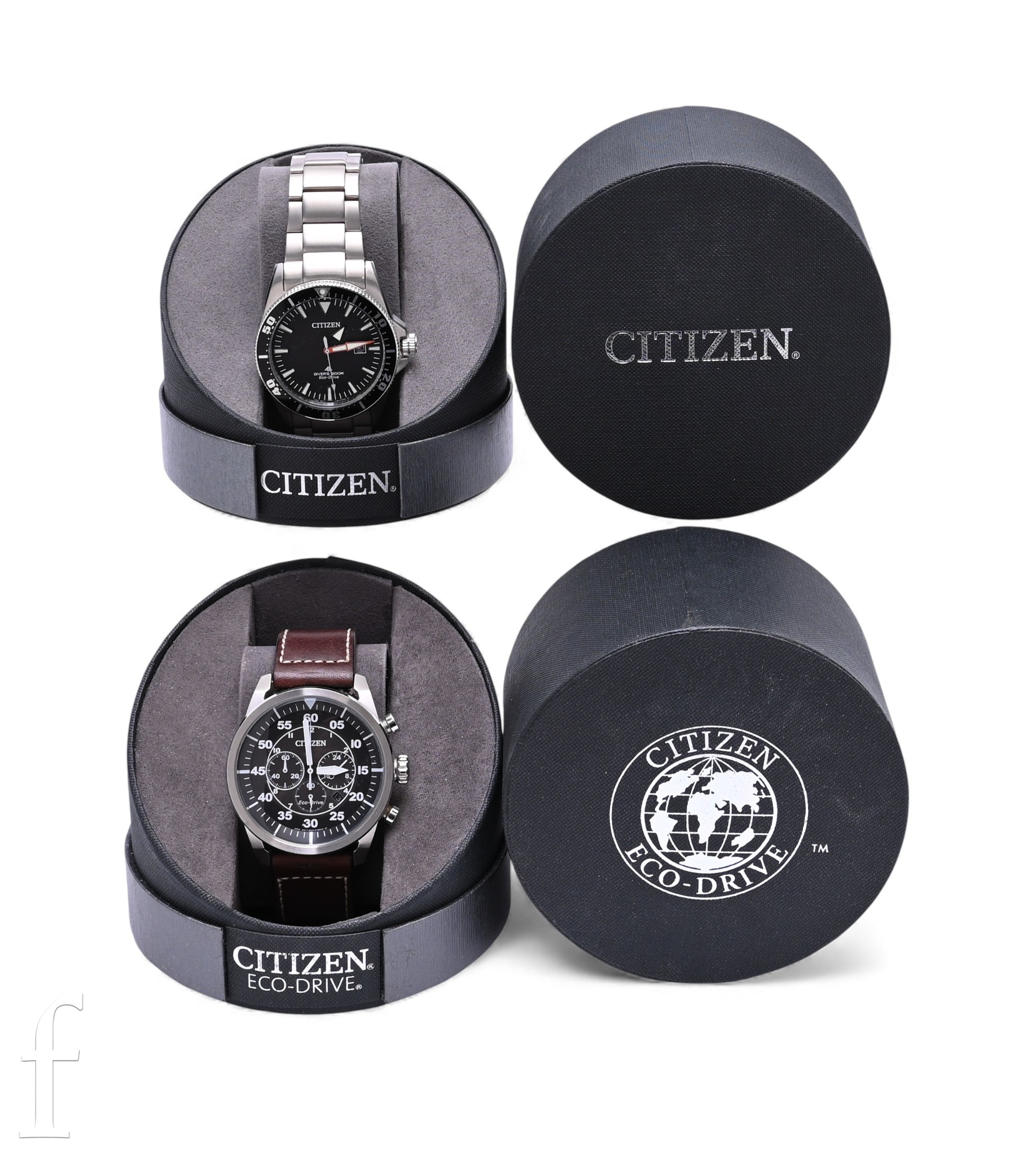 A Citizen aviator style chronograph wristwatch with Eco Drive movement ...