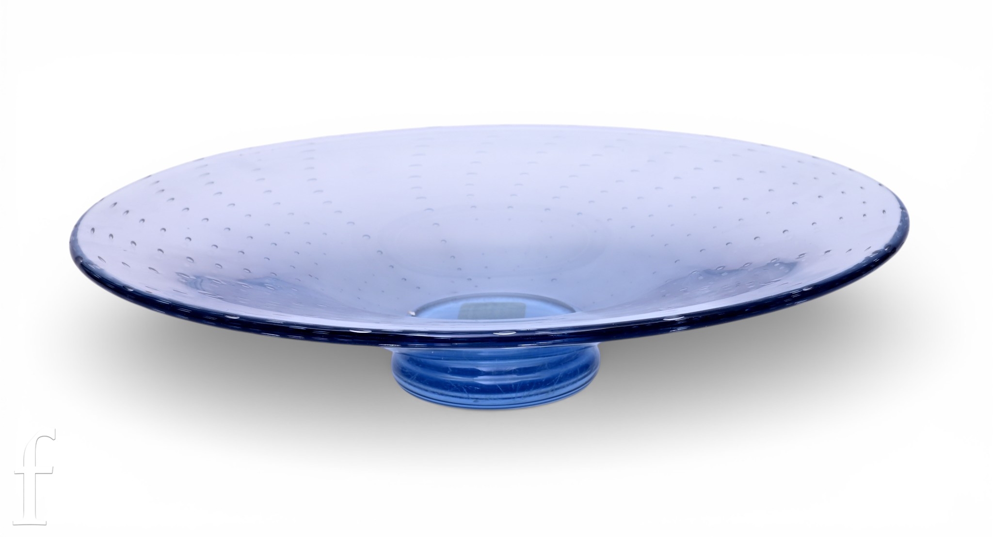A mid Century Scandinavian Magnorpale blue glass bowl, of circular form ...