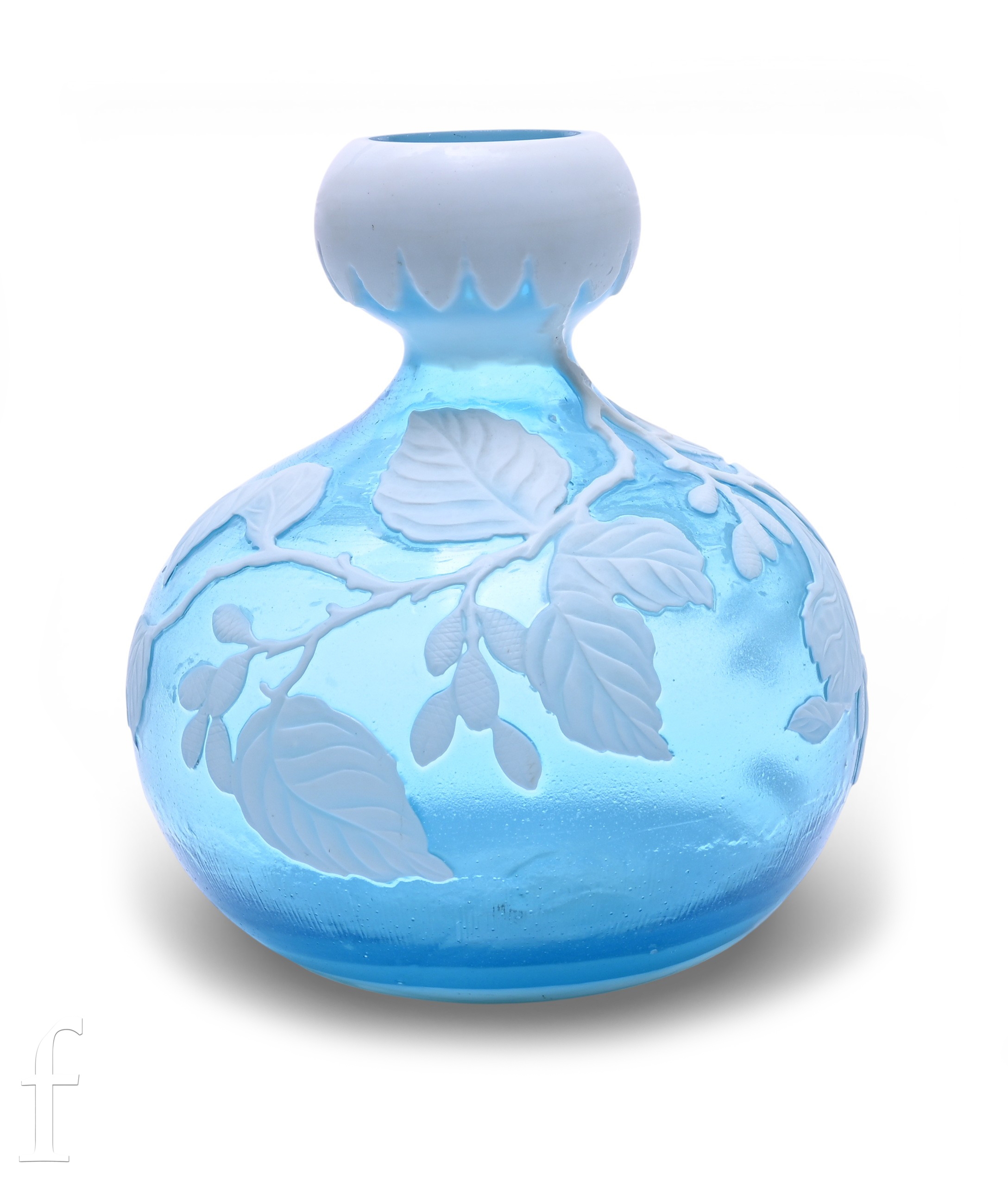 A late 19th Century Stevens & Williams cameo glass vase of double gourd ...