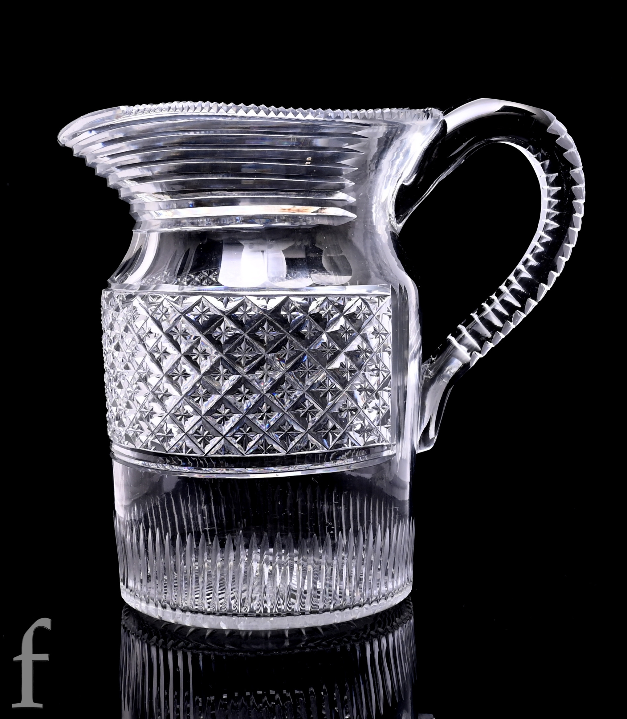 A late Georgian Anglo-Irish water jug, circa 1800, the shouldered ...