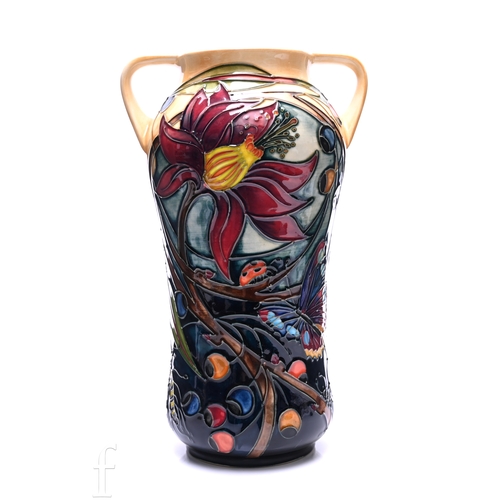 A Moorcroft Pottery twin handled vase designed by Emma Bossons in the ...