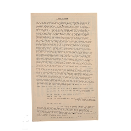 Sisters of Mercy - An original 1984 Friars Aylesbury double sided ...