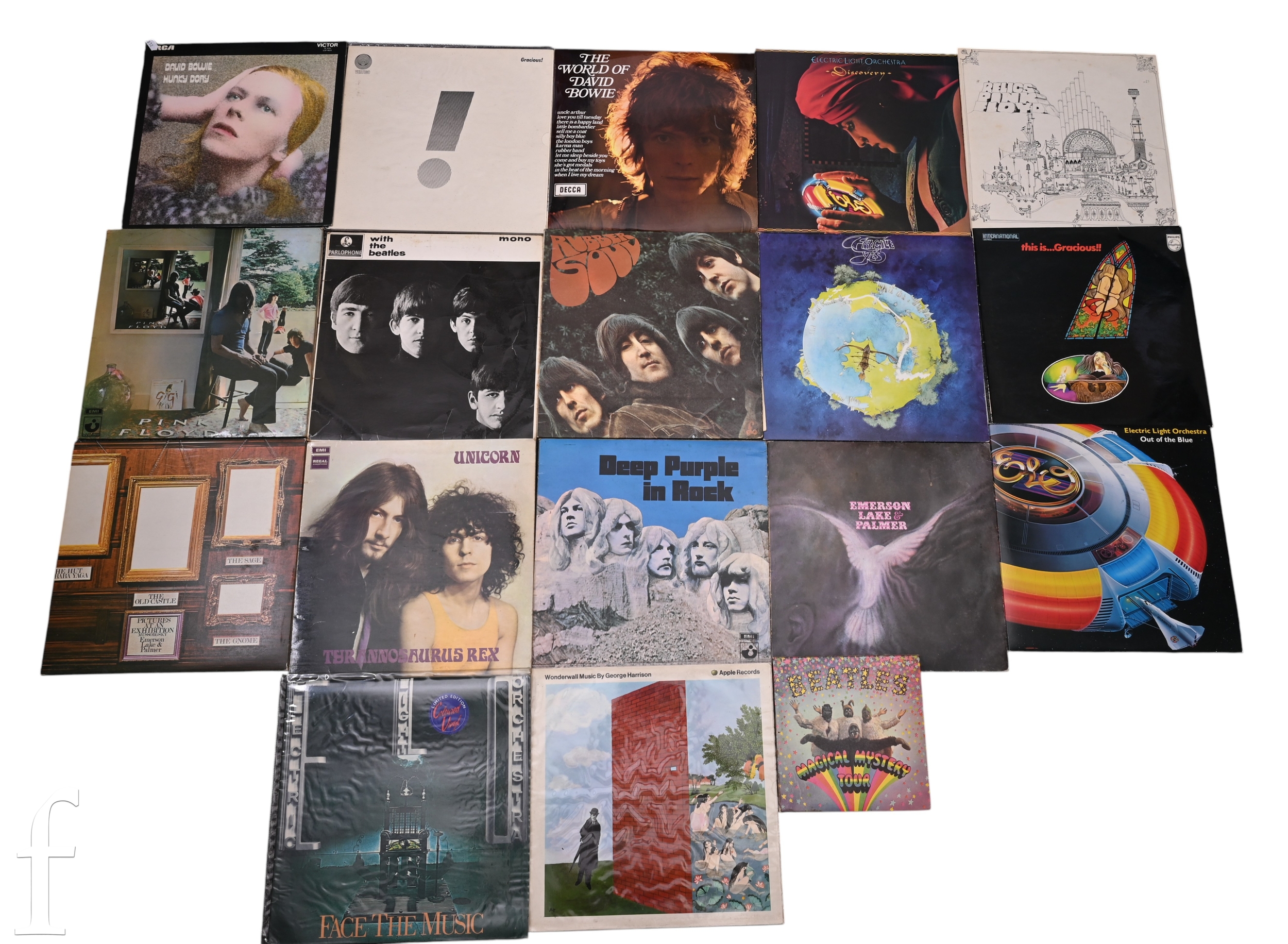 1970s Rock - A collection of LPs, to include David Bowie - Hunky Dory ...