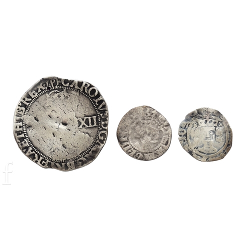 Charles I (1643-44) - A shilling, tower mint under Parliament and two ...