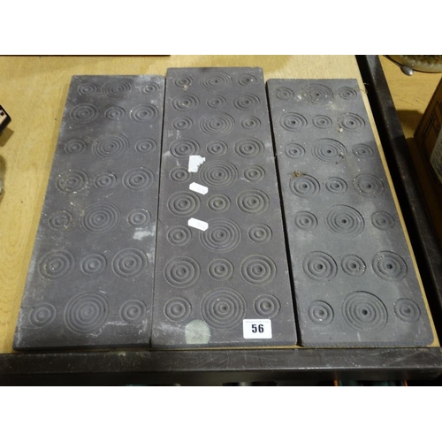 A Group Of Three Antique Welsh Slate Panels With Folk Art Roundels, The ...