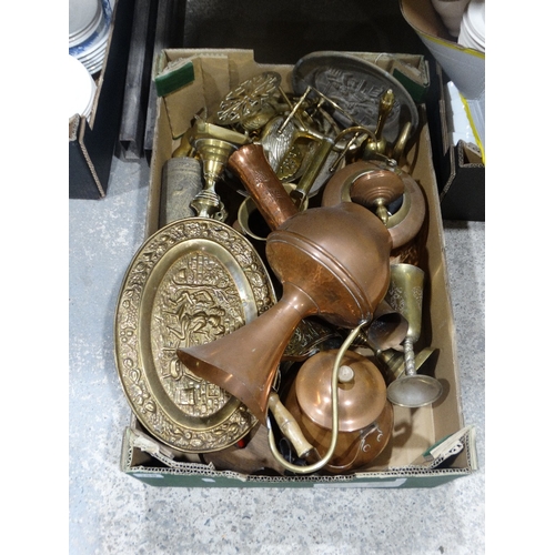 A Box Of Brass & Copperware
