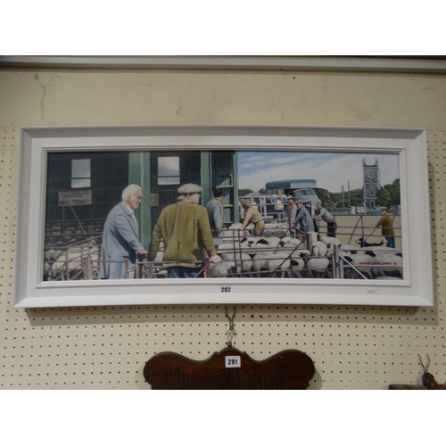 Ieuan Williams, Oil On Canvas, Retrospective Study Of The Old Livestock ...