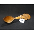 An Antique, Possibly Scandinavian Carved Wooden Ladle The Handle With ...