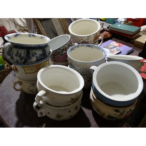 A Collection Of Edwardian Transfer Decorated Pottery Chamber Pots (16)