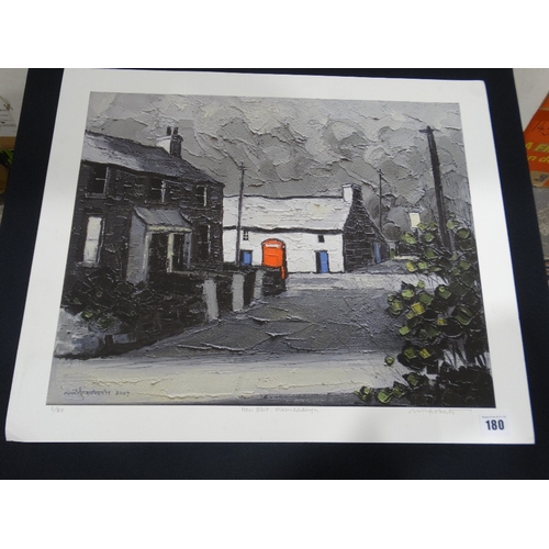 Wilf Roberts, An Unframed Coloured Print, Titled "Hen Bost, Maenaddwyn ...