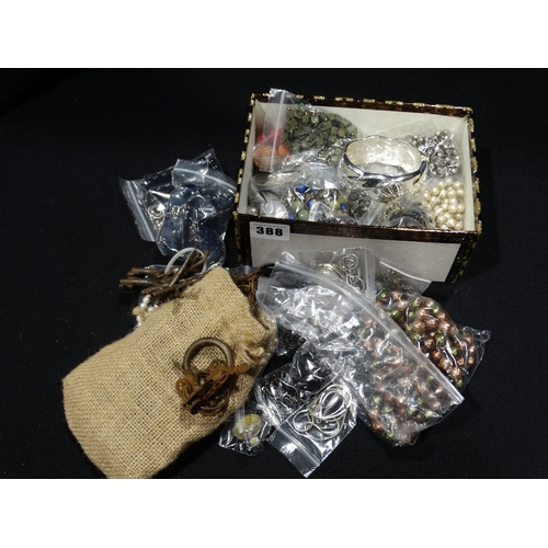 A Box Of Costume Jewellery, Together With A Collection Of Vintage Keys