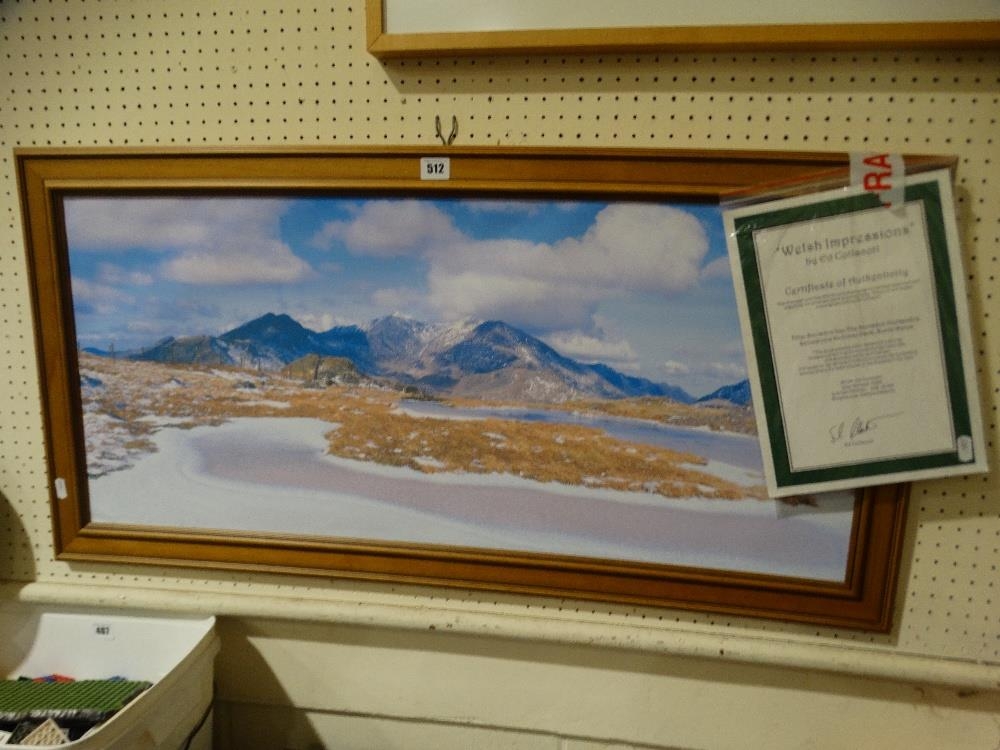 Ed Collacott, A Coloured Print Titled "Snowdon Ice"