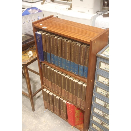 A Set Of Encyclopedia Britannica Within A Mahogany Bookcase