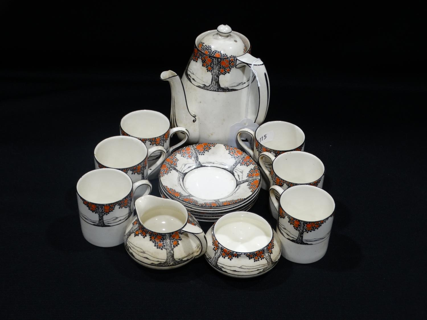 A Crown Ducal Orange Tree Pattern Coffee Set