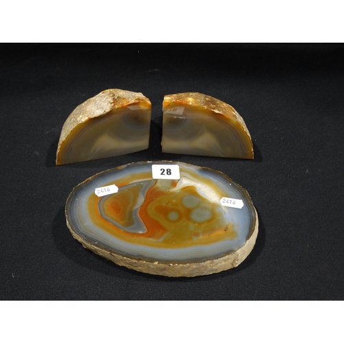 Three Mineral Stone Paperweights