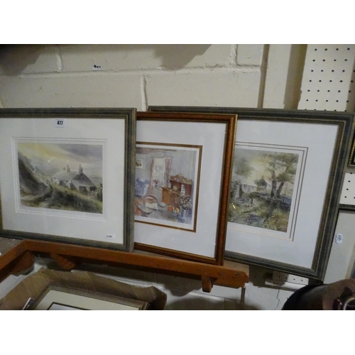 Three Limited Edition Signed Coloured Prints By Keith Andrew