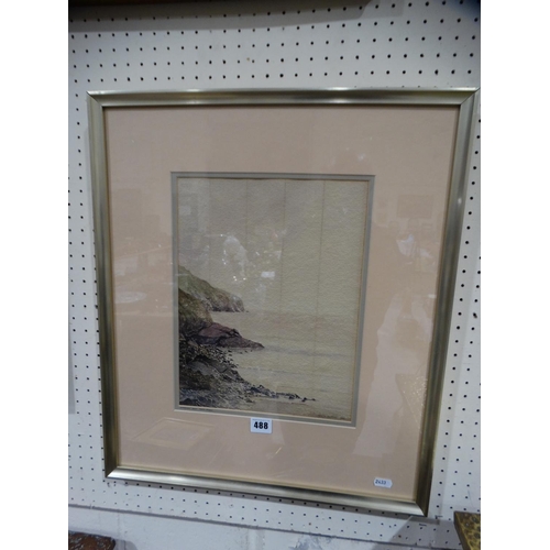 Neil Hopkins, Watercolour, View Of Porth Neigwl, Signed