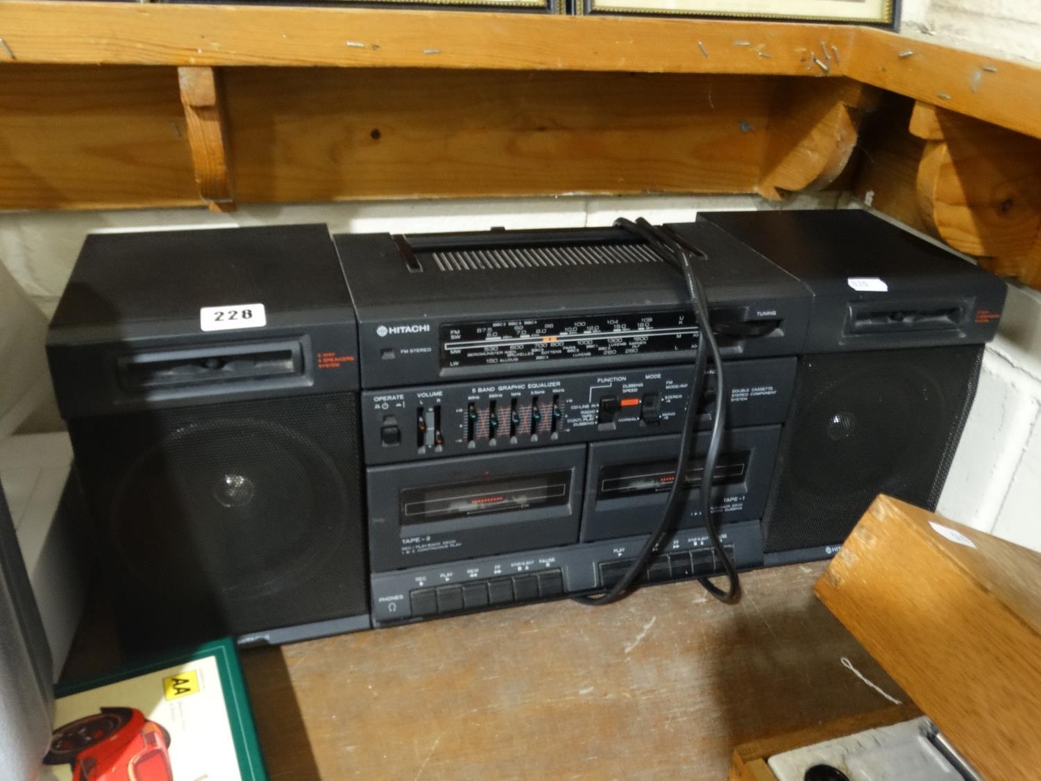 A Retro Hitachi Portable Radio Cassette Player