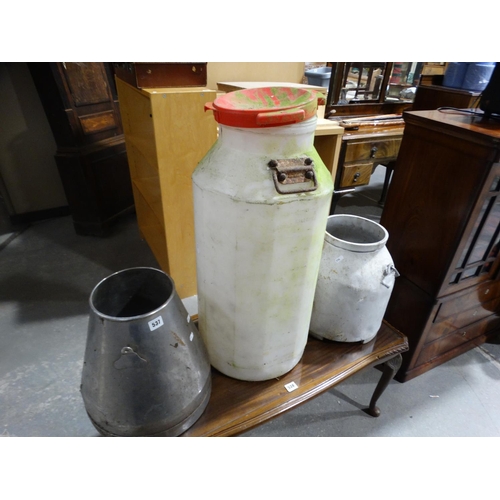 Two Vintage Milk Pails Etc