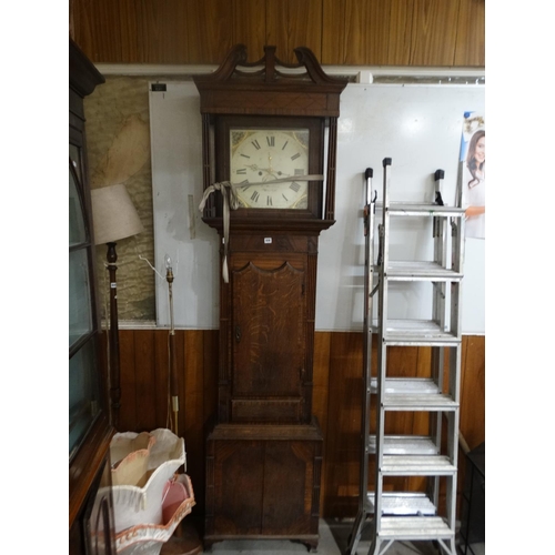 An Antique Oak & Mahogany Long Case Clock, The Square Dial With Eight ...