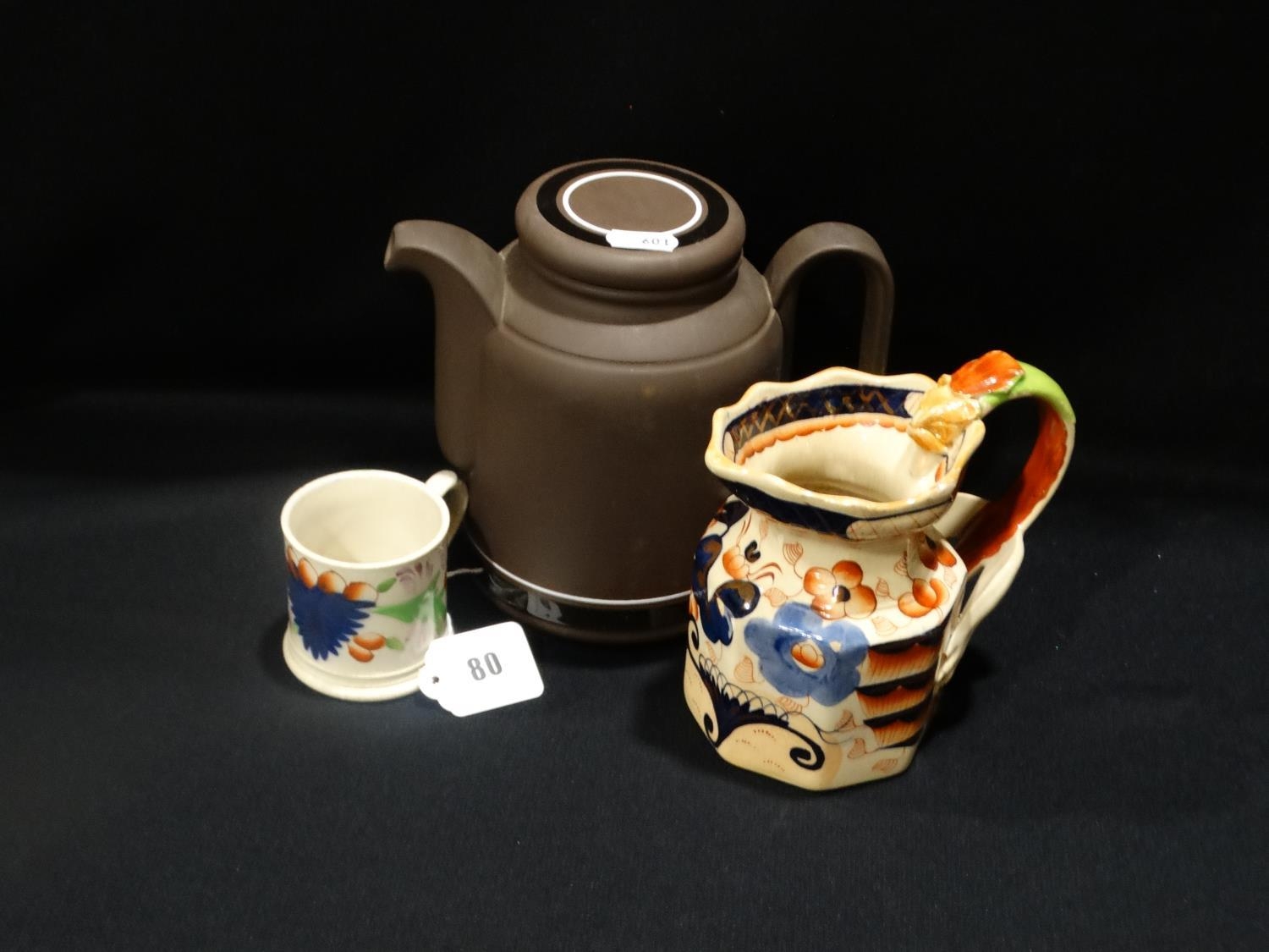 A Masons Ironstone Lizard Handled Jug, Together With A Gaudy Welsh ...