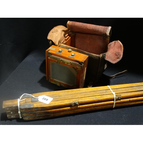 A Lancaster Mahogany Instantograph 1890 Quarter Plate Camera, Together ...