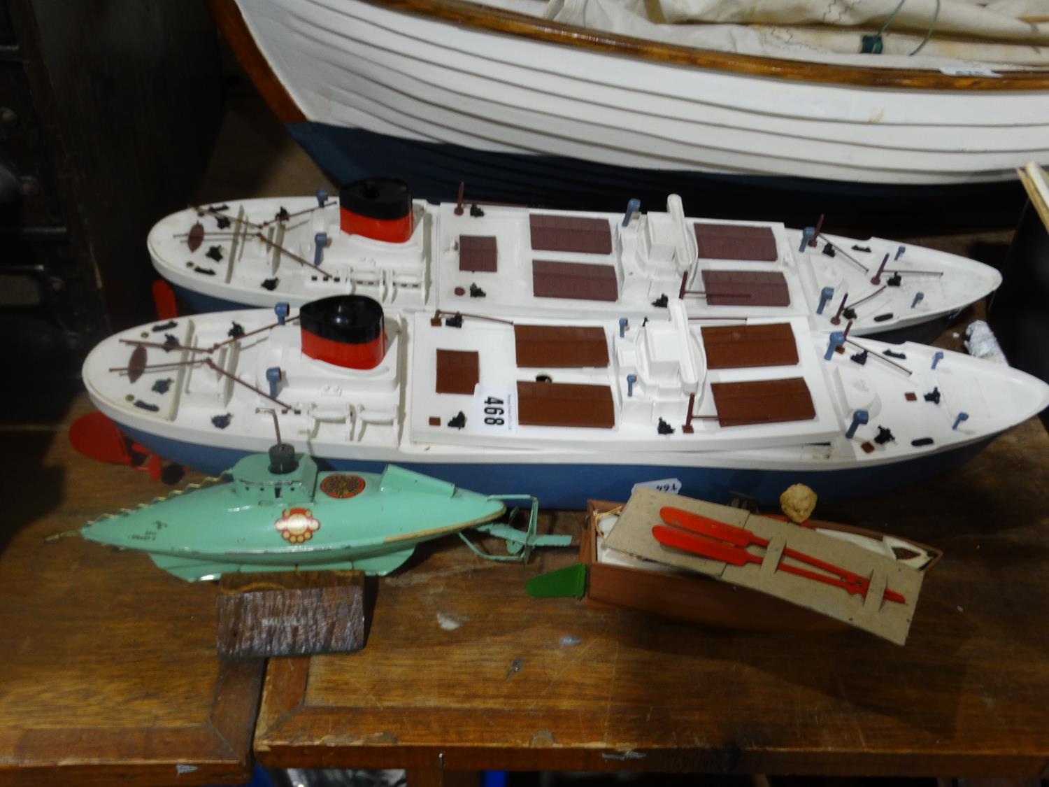 Four 1950s Model Boats To Include Triang & A Sutcliffe Nautilus