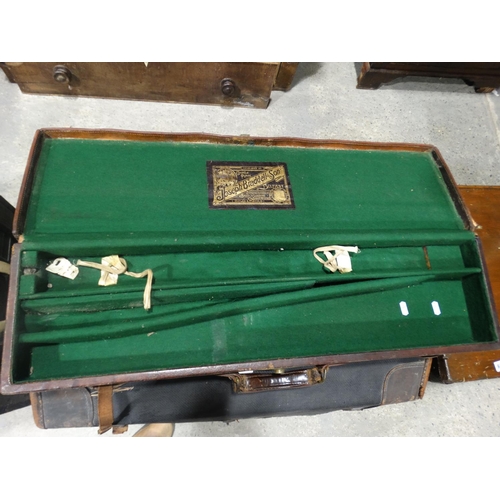 A Vintage Stitched Leather Shot Gun Case