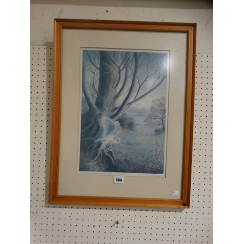 Philip Snow, A Limited Edition Print Of A Barn Owl