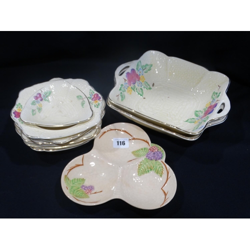 A Qty Of Fruit Decorated Service Ware