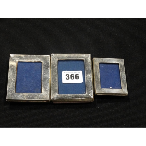 Three Small Silver Bordered Photo Frames