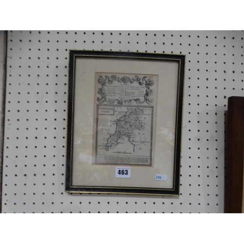 An Antique Framed Map, Of A Road From Welshpool To Caernarfon