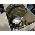 A Box Of Mixed Brassware