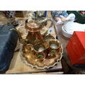 An Eastern Copper Tea Set & Serving Tray