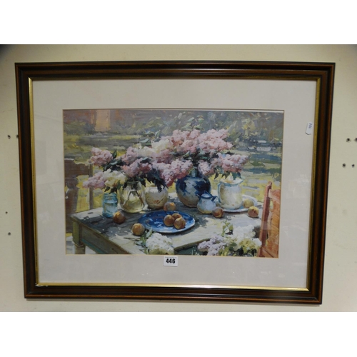 A Coloured Still Life Print