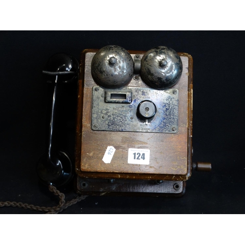 An Early 20thc Wall Mounted Magneto Telephone