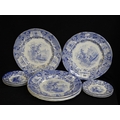 A Qty Of Antique Warwick Vase Pattern Plates In Two Sizes