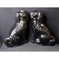 A Pair Of Jackfield Pottery Seated Dogs