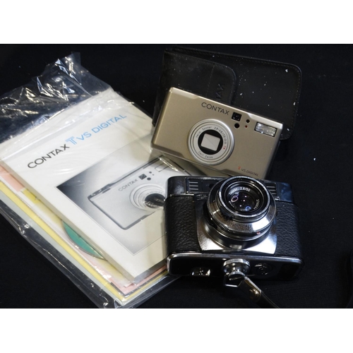 A Contax Digital Camera, Together With A Vintage Contessa Film Camera