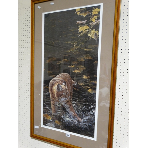 A Limited Edition Coloured Print Of A Lynx