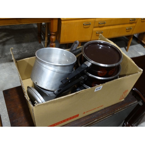 A Box Of Kitchen Pans