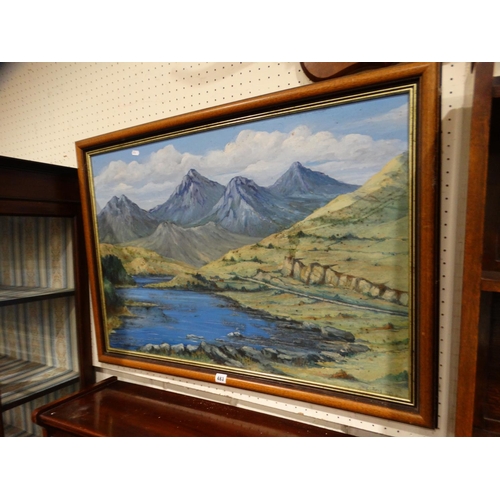 J Cairns, Oil View Of Eryri, Signed & Dated 1964, 23 X 35"