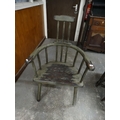 A Primitive Welsh Comb Back Chair On Three Legs