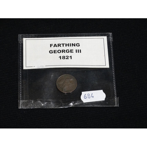 A George III, 1821 Farthing