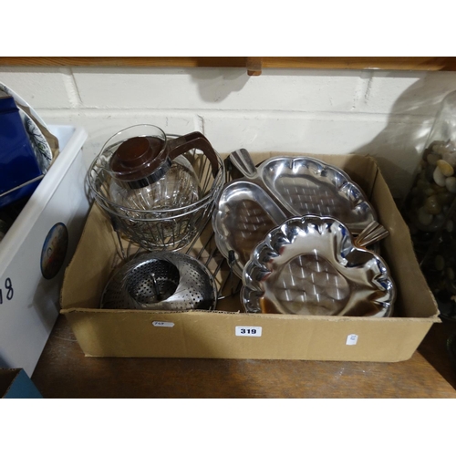 A Box Of Vintage Stainless Steel Items