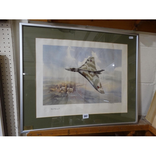 Eric Day, A Coloured Print Of A Vulcan Bomber, Signed In Pencil