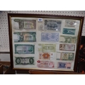 A Framed Collection Of World Bank Notes