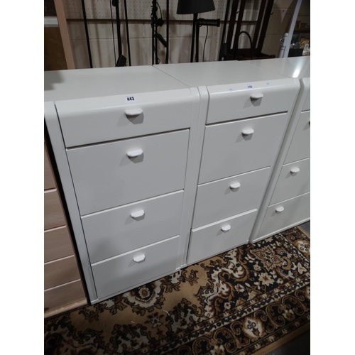 A Pair Of Vintage Hulsta White Melamine Four Drawer Chests